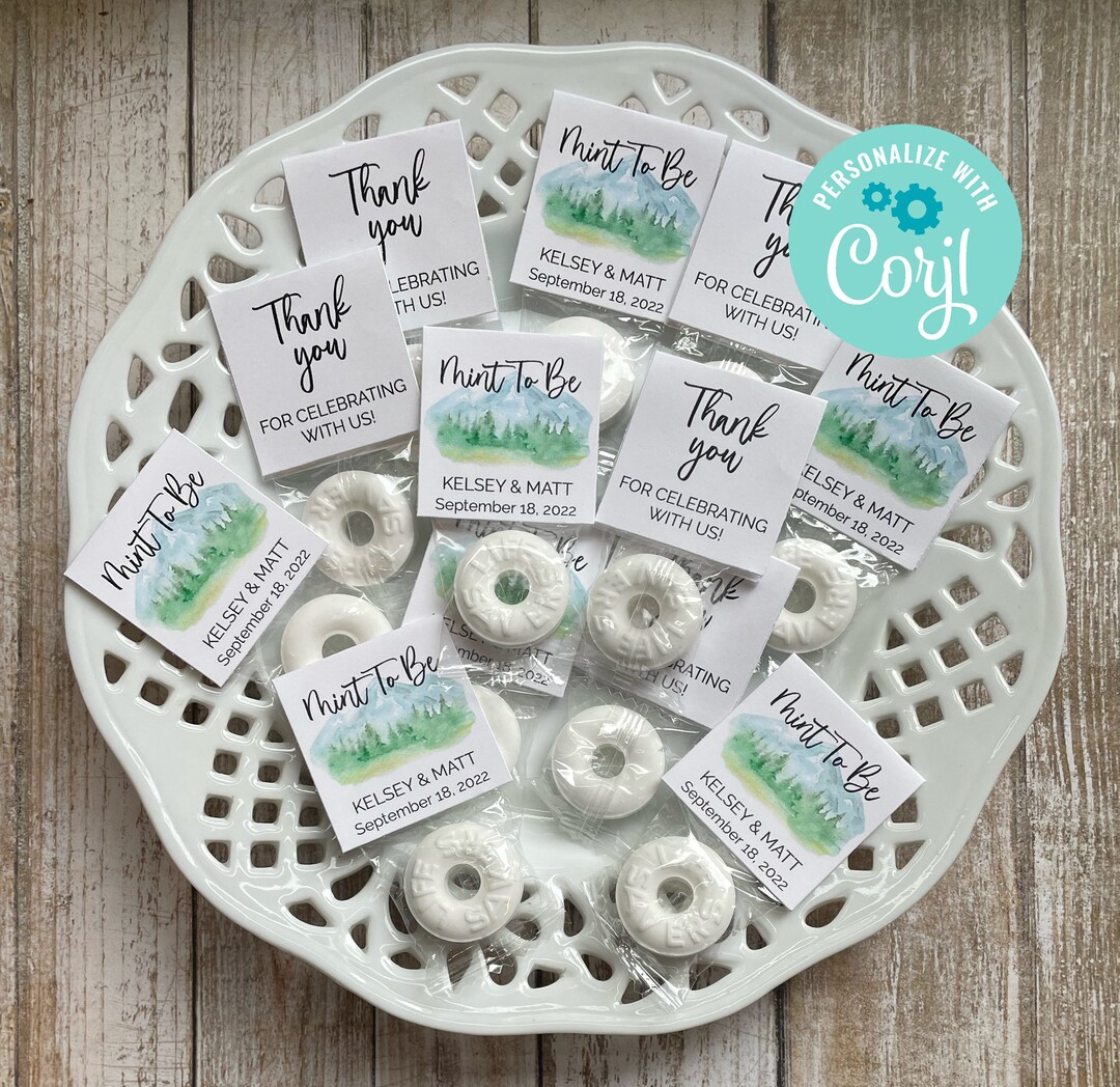 Editable Wedding Mint Favors, Mint to Be, Custom Mints, Mountain Theme ...