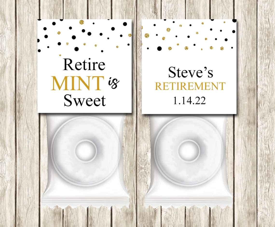 Editable Retirement Mint Favors Retire Mint Custom Mints - Etsy