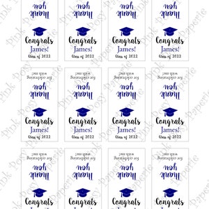 Editable Graduation Mint Favors, Class of 2024, Custom Mints, Navy Blue ...