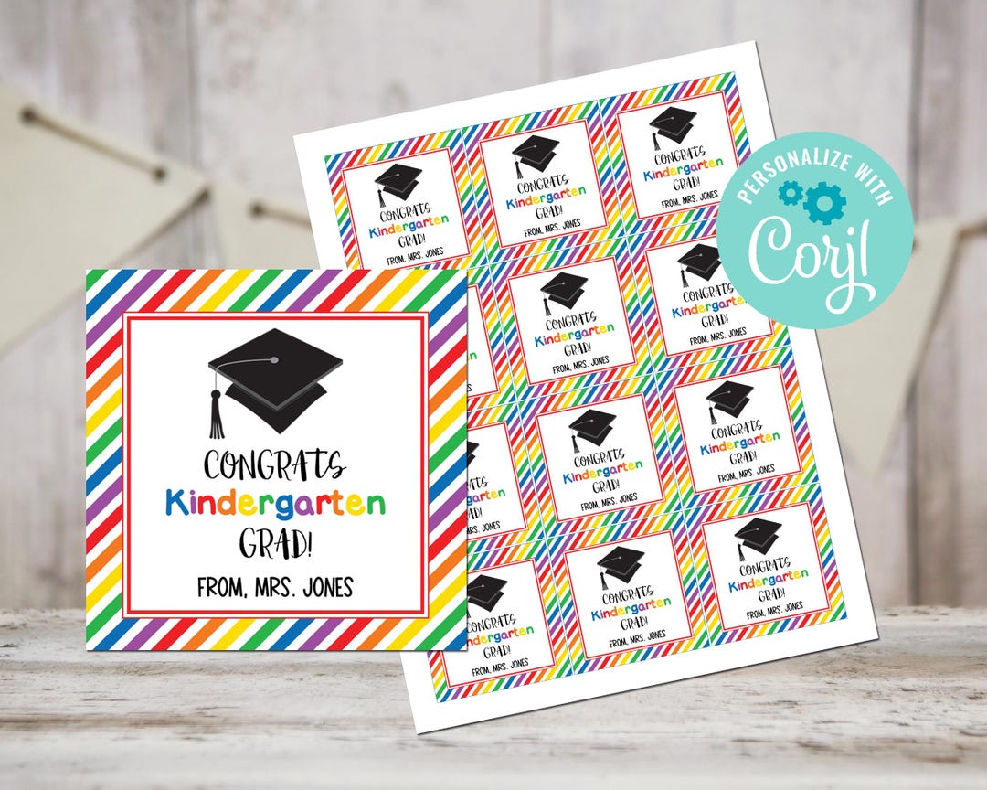 Kindergarten Graduation Tags, Graduation Party Tags, Graduation ...
