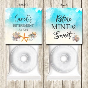 Retirement Mint Favors, Custom Mints, Retire Mint, Beach Theme, Printed ...