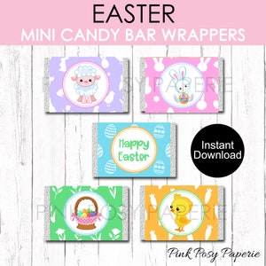 Easter Mini Candy Bar Wrappers, Easter Chocolate Wrappers, Easter ...