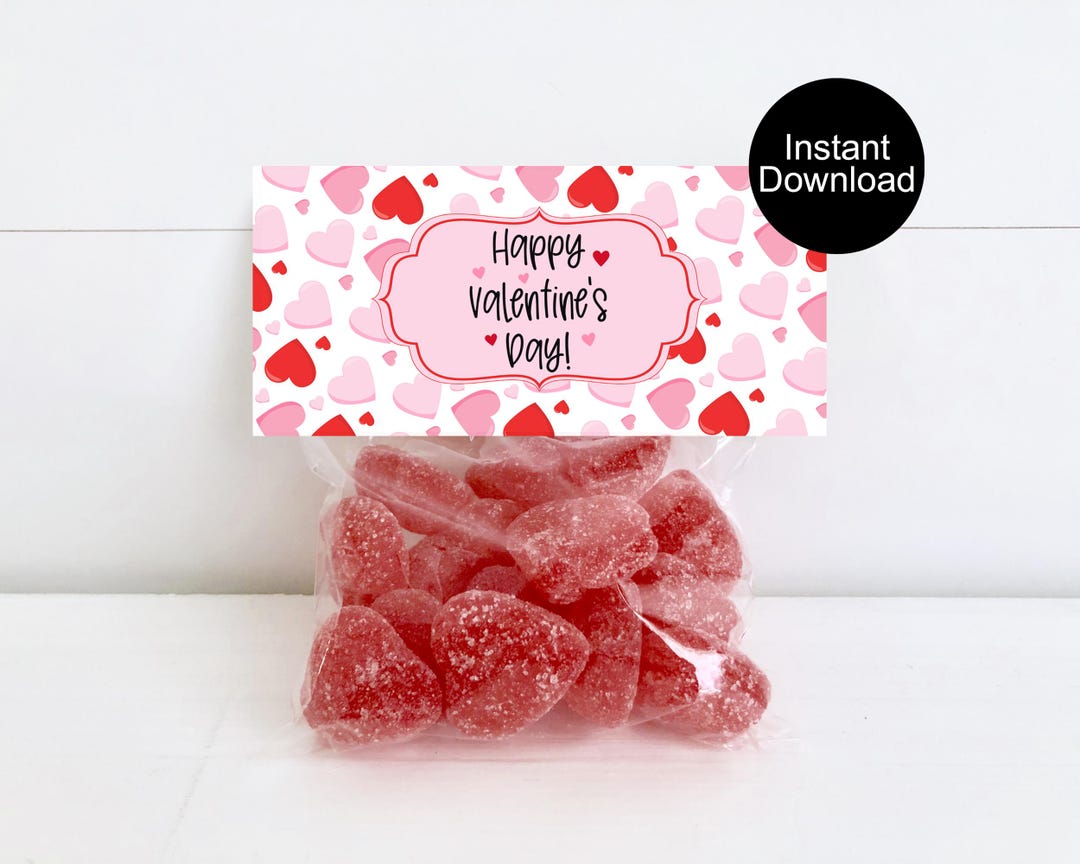 Valentine Treat Bag Toppers, Valentine Treat Bag Favors, Valentine Tags ...