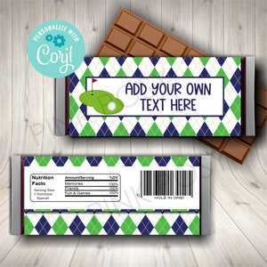 Editable Golf Candy Bar Wrappers, Golf Birthday Party Favors, Printable ...