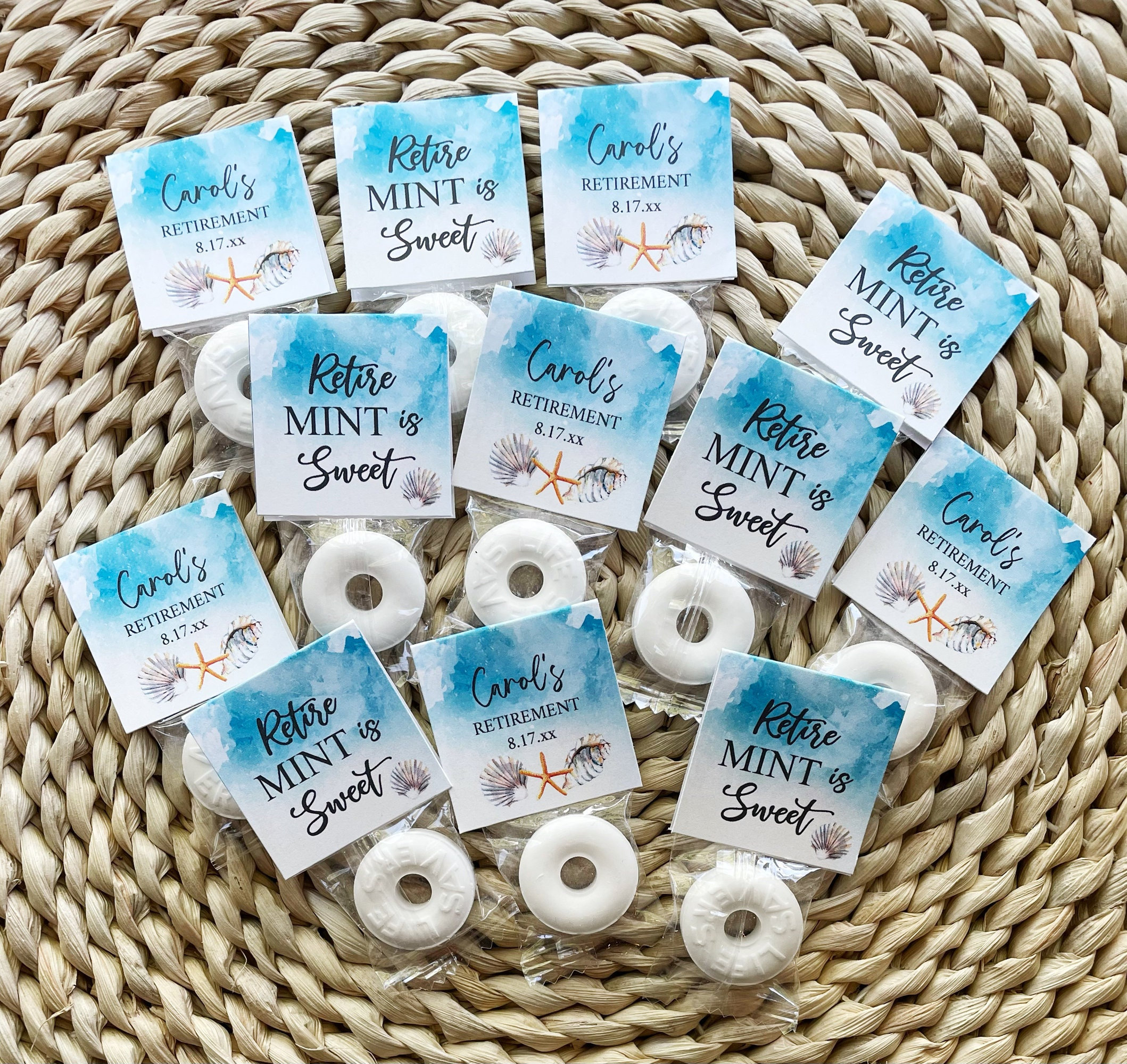 Retirement Mint Favors, Custom Mints, Retire Mint, Beach Theme, Printed ...