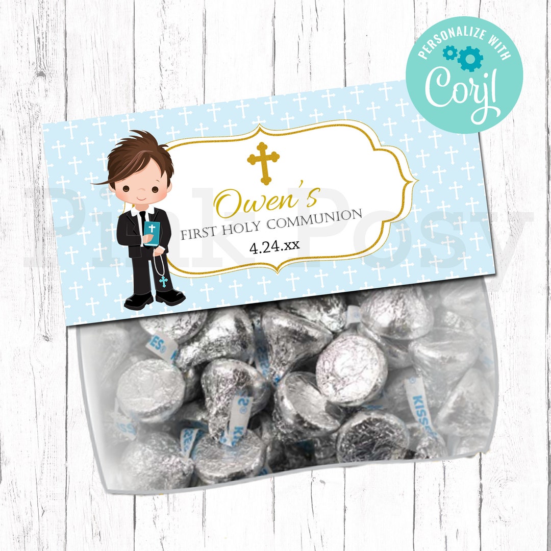 Editable Communion Bag Toppers, First Holy Communion Favors for Guests ...
