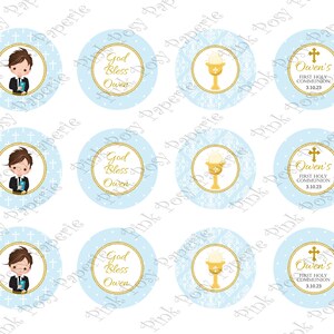 First Communion Cupcake Toppers, Communion Favors, Editable Cupcake ...