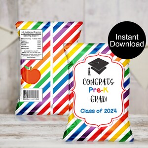 Pre-k Graduation Party Bundle, Chip Bag Template, Printable Favors ...