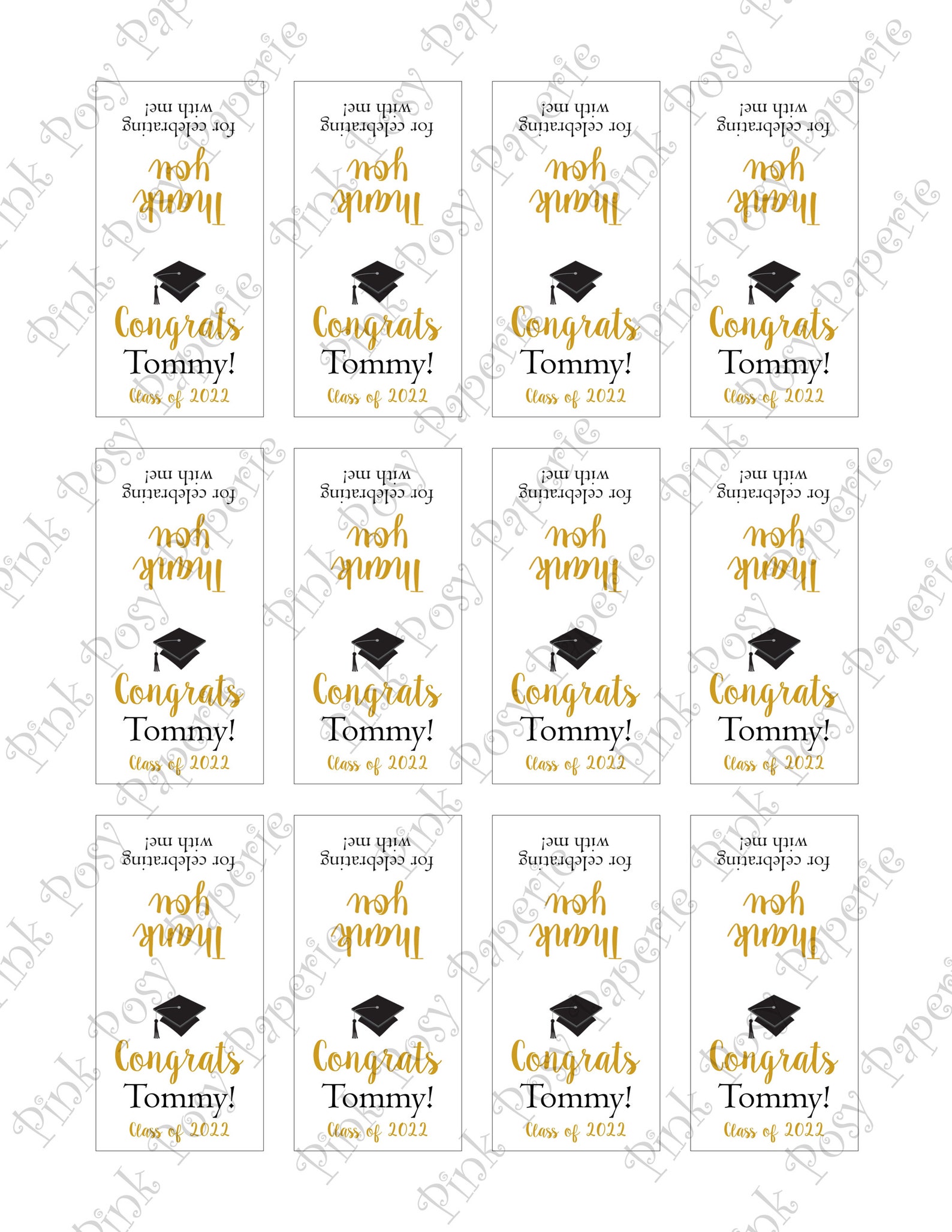 Editable Graduation Mint Favors, Class of 2024, Custom Mints, Black ...