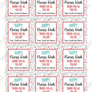 Editable Nurses Week Tags, Happy Nurses Week Gift Tags, Nurse ...
