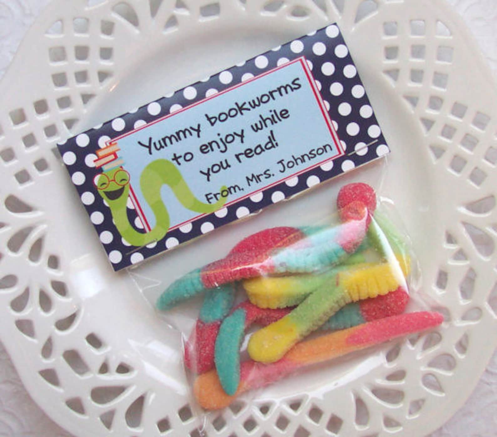 Bookworm Toppers, School Treat Bag Favors, Back to School Treats ...