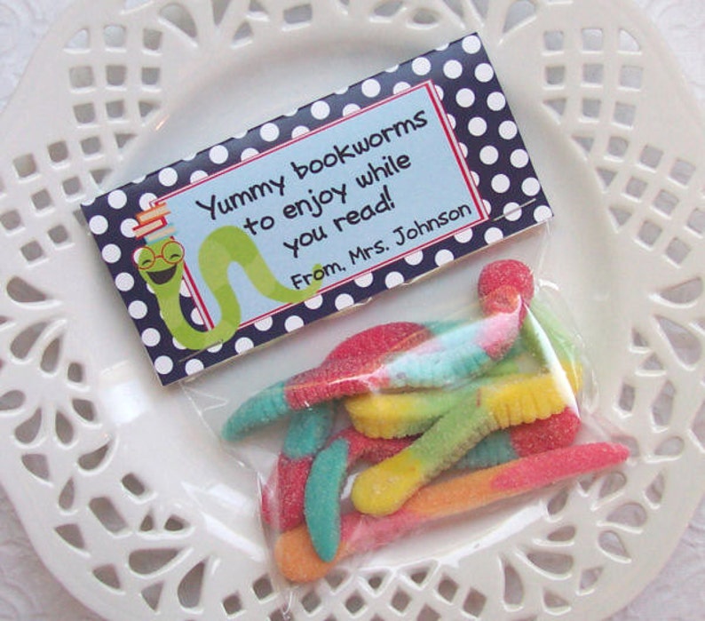 Bookworm Toppers, School Treat Bag Favors, Back to School Treats ...
