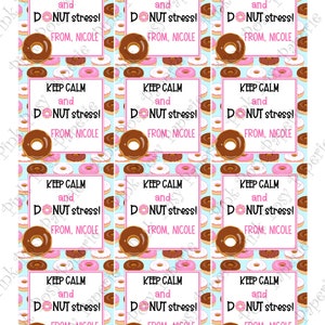 Donut Stress Editable Tags, Exam Survival Tags, Student Gift Tags ...