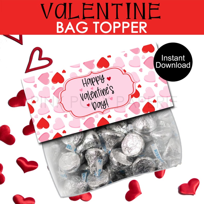 Valentine Treat Bag Toppers Valentine Treat Bag Favors - Etsy