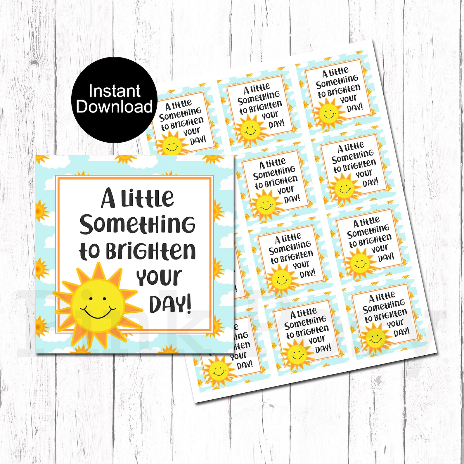 Sunshine Gift Tags Something to Brighten Your Day Get Well - Etsy