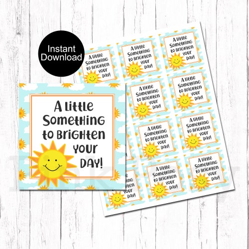 Yellow Sunshine Gift Box Tag Something to Brighten Your Day - Etsy