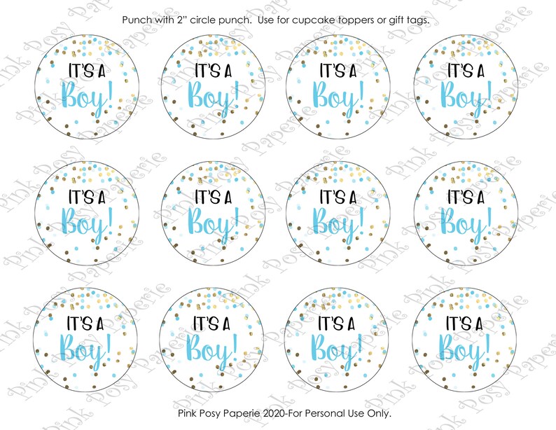 Baby Shower Cupcake Toppers Baby Boy Cupcake Toppers Blue - Etsy