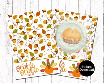 Thanksgiving Printable Mini Cookie Card 3.5 X 5 - Etsy