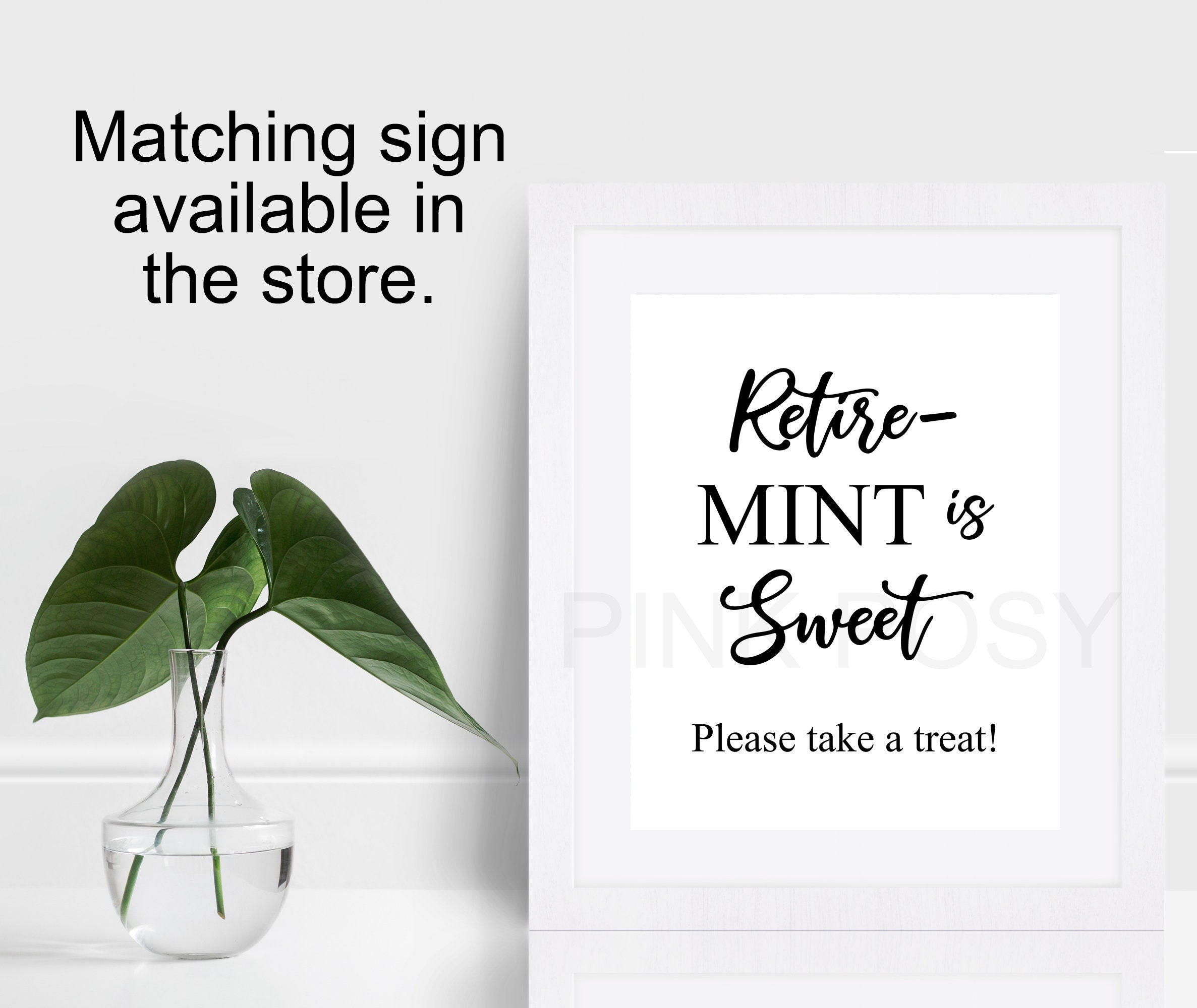 Editable Retirement Mint Favors, Retire Mint, Custom Mints, Black White ...