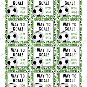Editable Soccer Gift Tags, Way to Goal, Soccer Snack Tags, Sports Tags ...