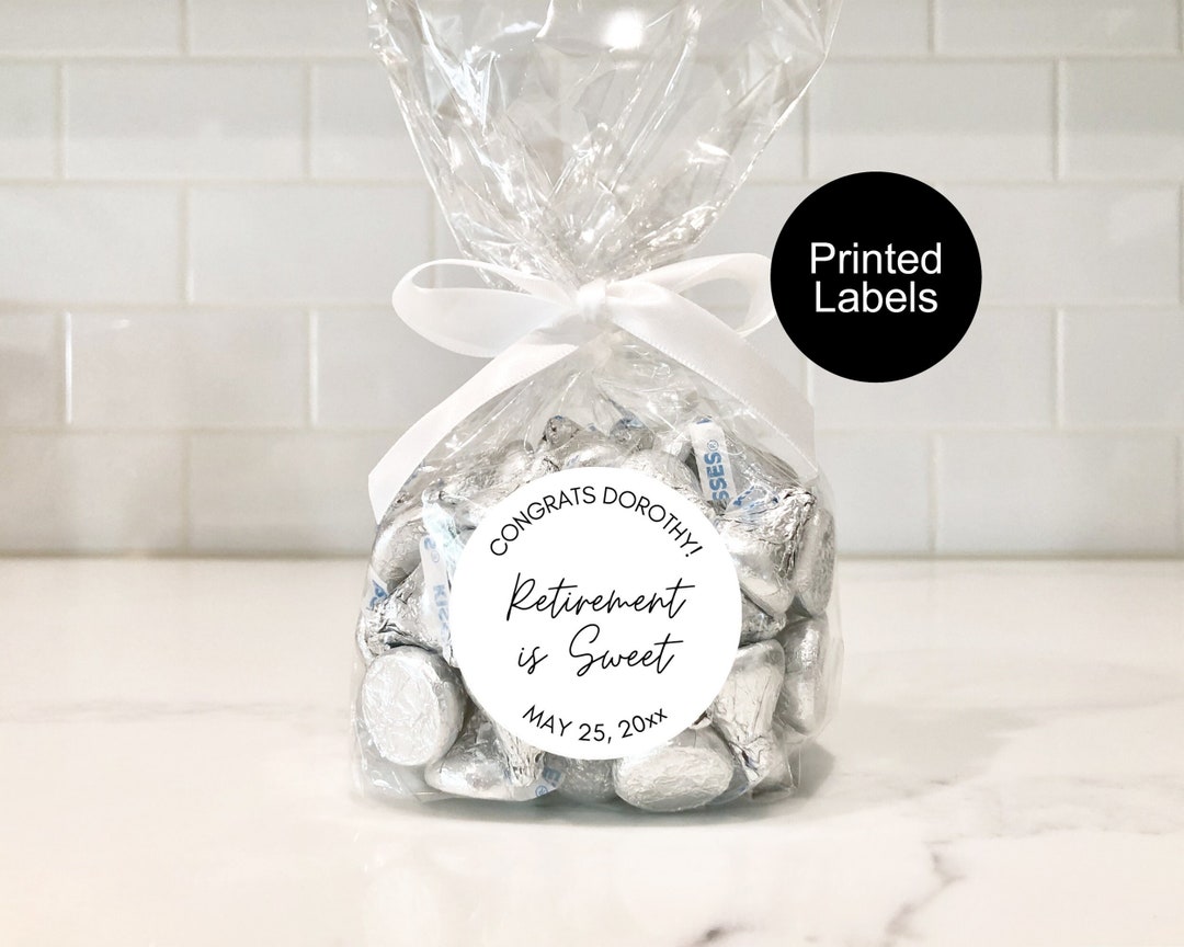 Retirement is Sweet, Candy Favor Sticker, Retirement Party Labels ...
