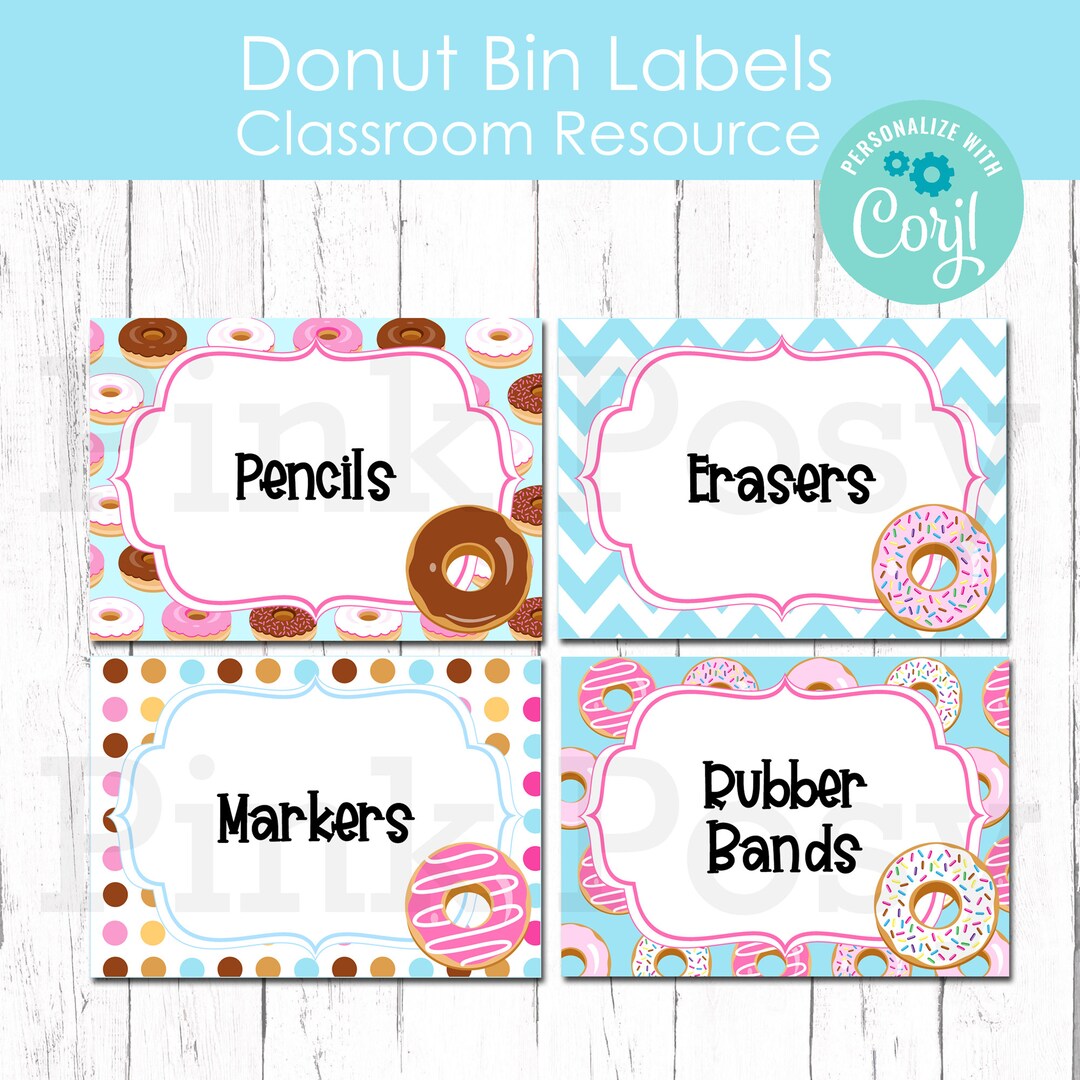 Editable Bin Labels Donut Classroom Labels Classroom Decor - Etsy