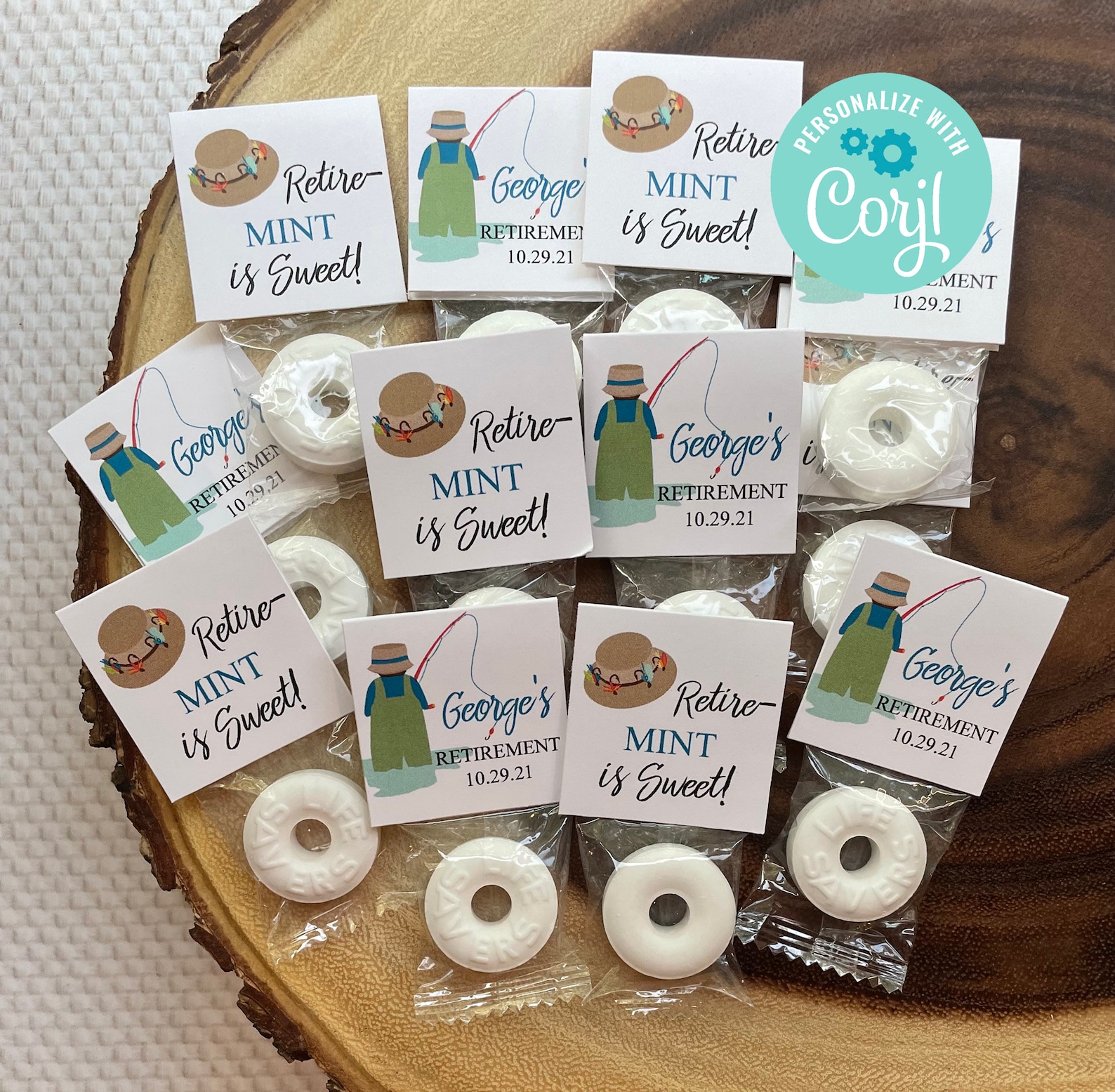 Editable Retirement Mint Favors Retire Mint Custom Mints | Etsy