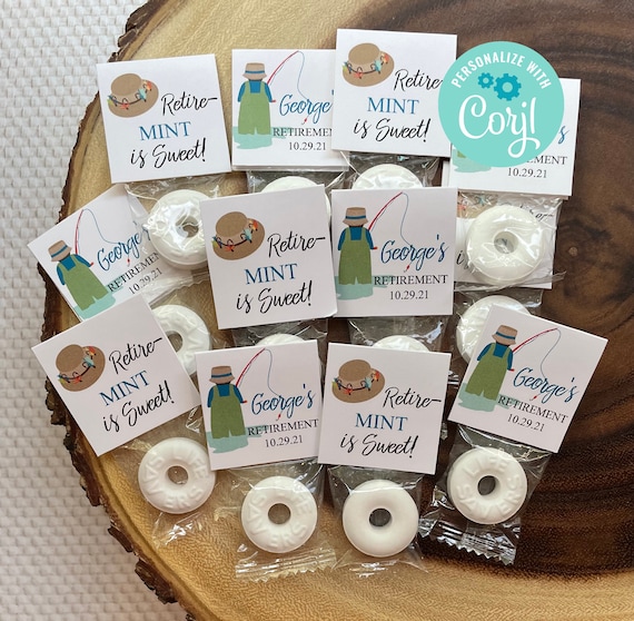 Editable Retirement Mint Favors Retire Mint Custom Mints | Etsy