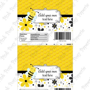 Editable Bee Candy Bar Wrappers, Bee Birthday Party Favors, Printable ...