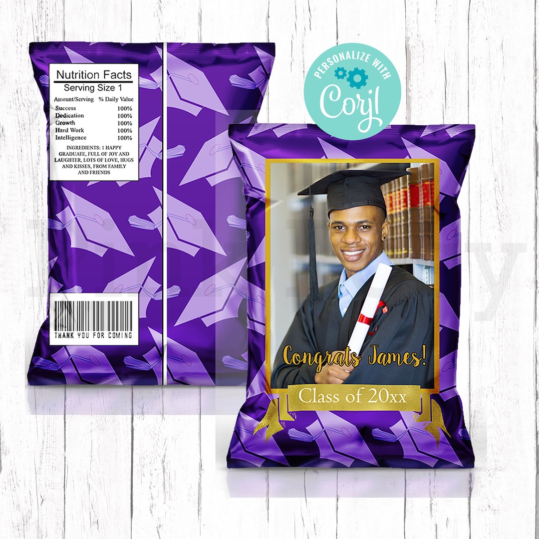 Graduation Chip Bag, Editable Photo Chip Bag, Graduation Treats, Class ...