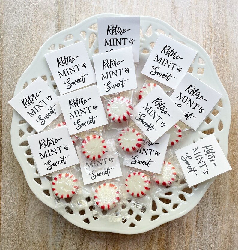 Retirement Mint Favors Retire Mint Custom Mints Black White - Etsy