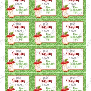 Editable Awesome to the Core Tags, Apple Gift Tags, Personalized Tags ...