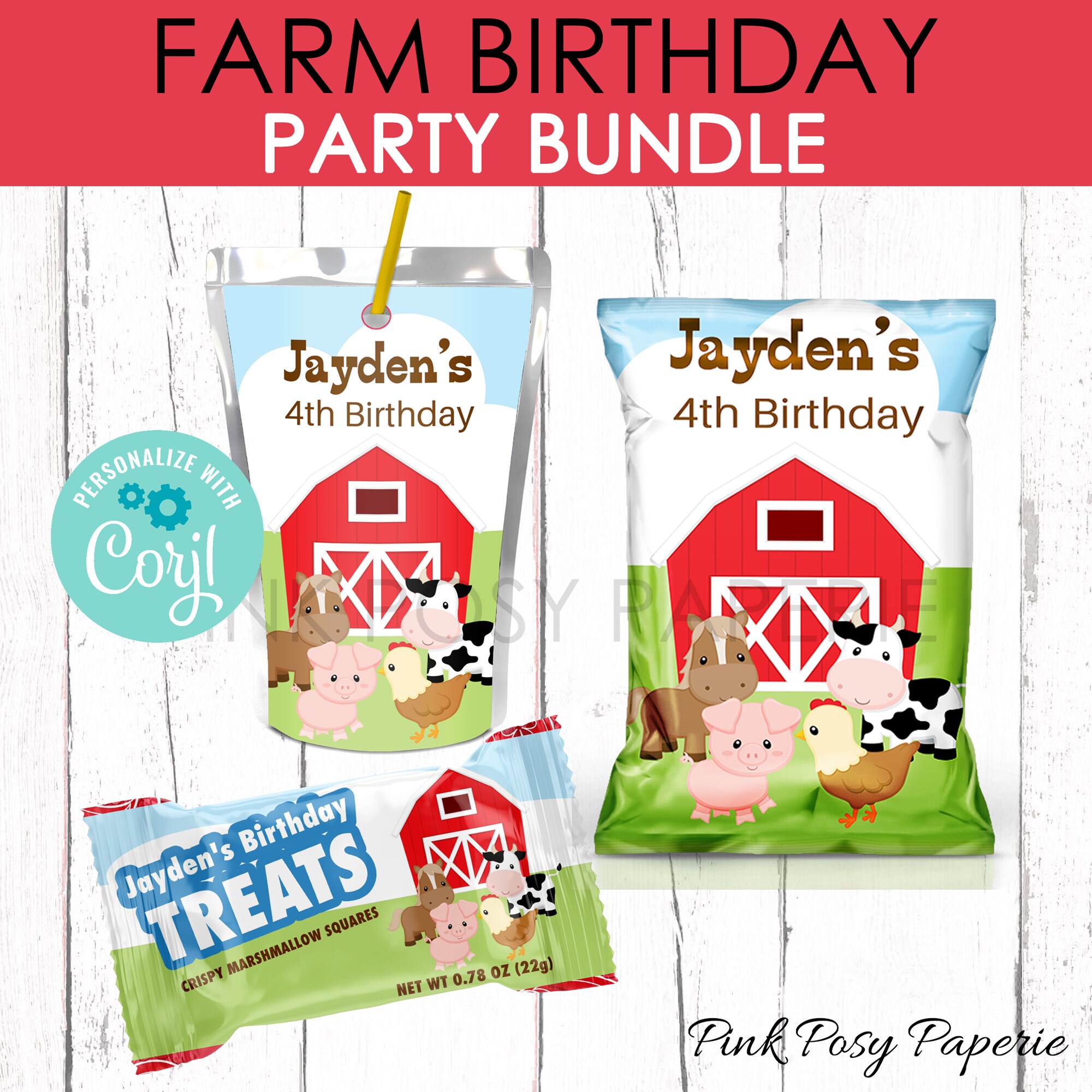 Farm Animal Party Favors
