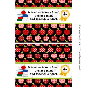 Teacher Appreciation Candy Bar Wrappers, End of the Year Teacher Gift ...