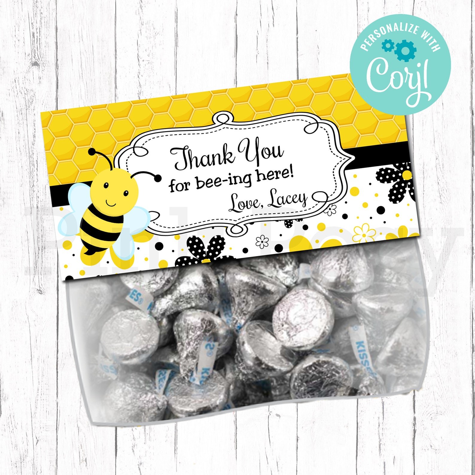 Editable Bee Bag Topper Bee Birthday Favor Birthday Topper - Etsy