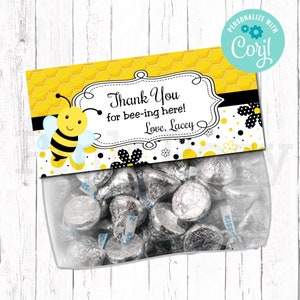 Editable Bee Bag Topper, Bee Birthday Favor, Birthday Topper, Birthday ...