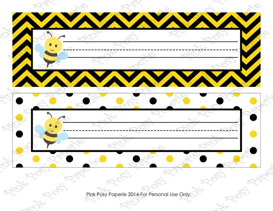 Editable Desk Name Plates Bee Desk Name Tags Classmate - Etsy