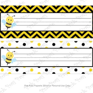 Editable Desk Name Plates, Bee Desk Name Tags, Classmate Decorations ...