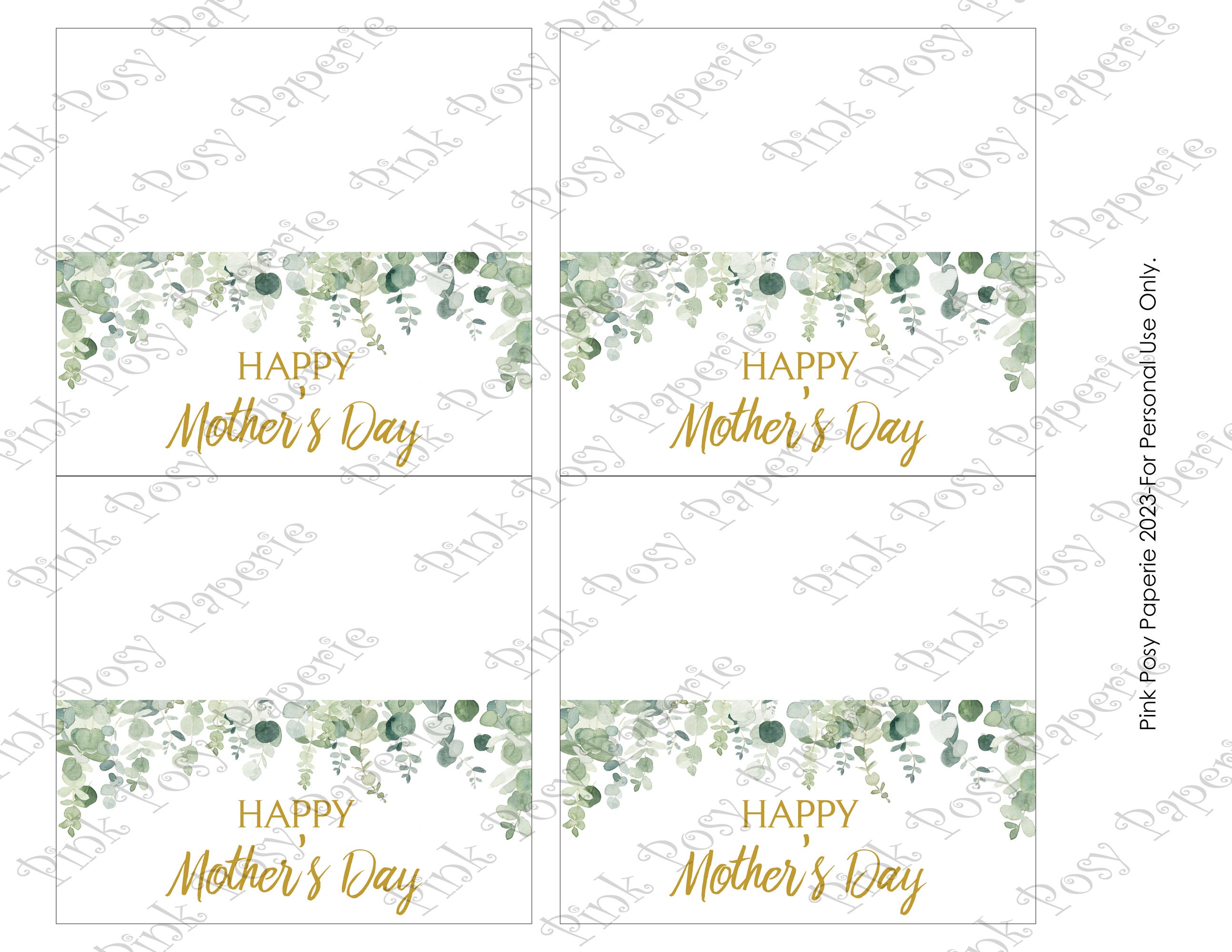 Mother's Day Treat Bag Toppers, Greenery Favors, Mother's Day Tags ...