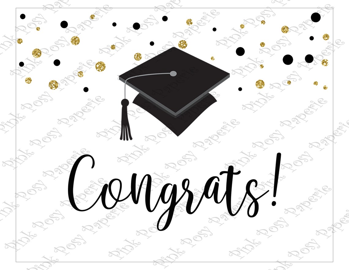 Graduation Congrats Sign Printable Graduation Sign Class of - Etsy