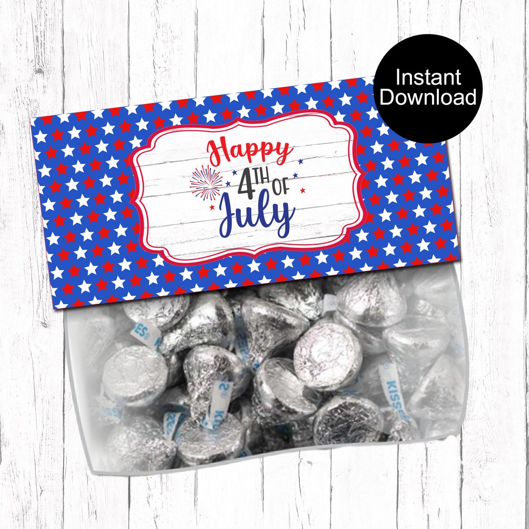 July 4th Bag Toppers, July 4th Treat Bag Favors, Independence Day Bag ...