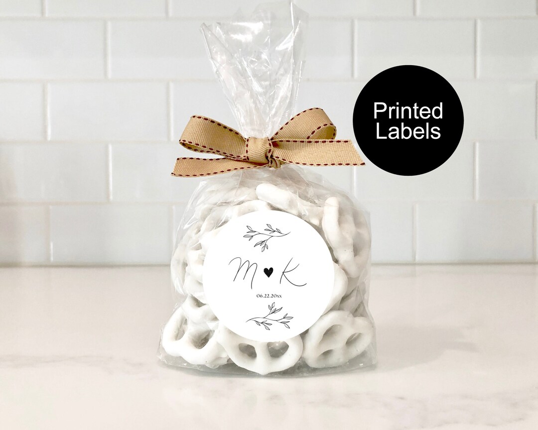 Wedding Favor Stickers, Couple's Initial Labels, Monogram Favor Sticker ...