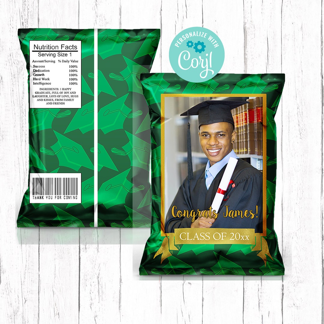 Graduation Chip Bag, Editable Photo Chip Bag, Graduation Treats, Class ...