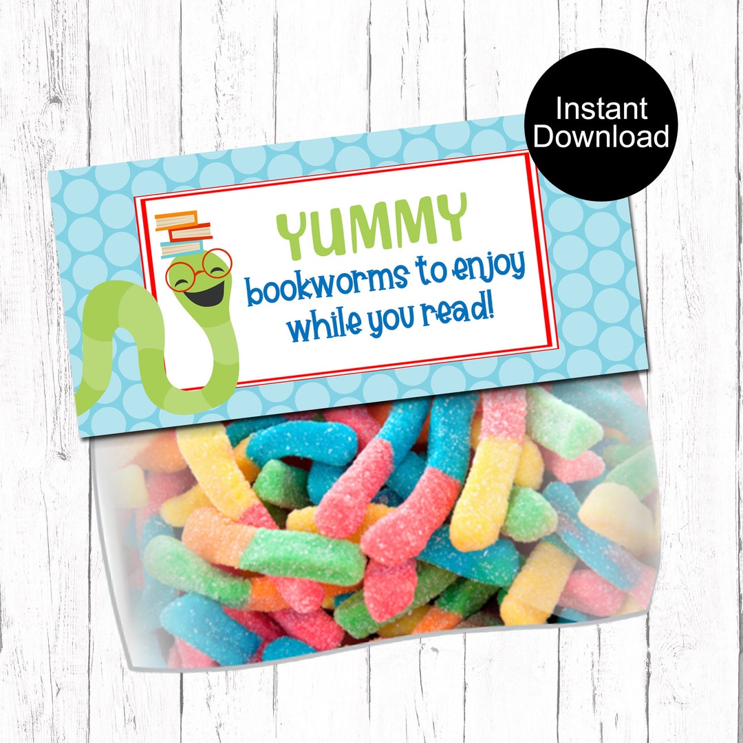 Bookworm Toppers, School Treat Bag Favors, Back to School Treats ...