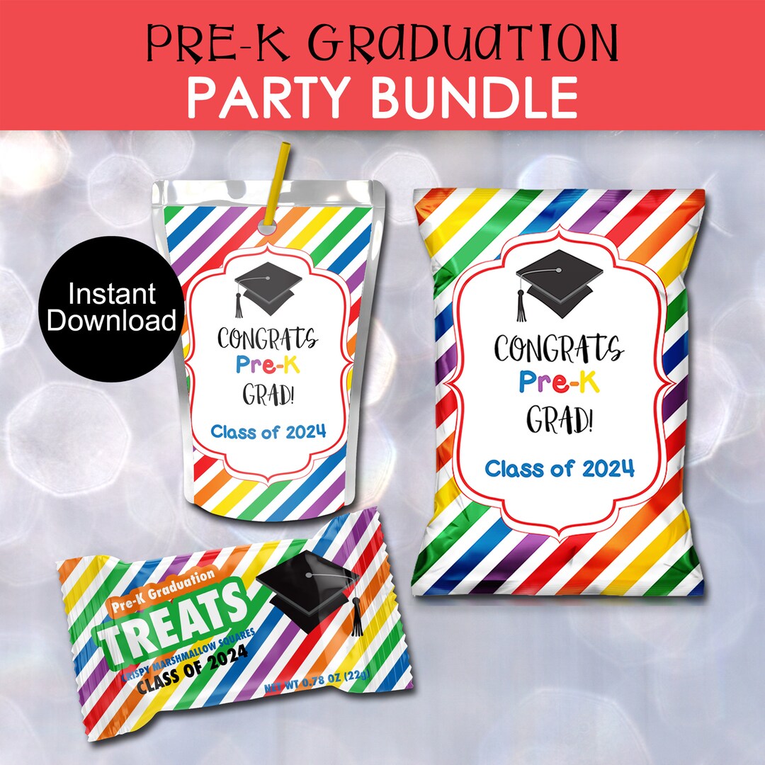 Pre-k Graduation Party Bundle, Chip Bag Template, Printable Favors ...