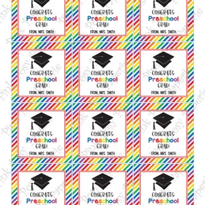 Preschool Graduation Tags, Graduation Party Tags, Graduation ...