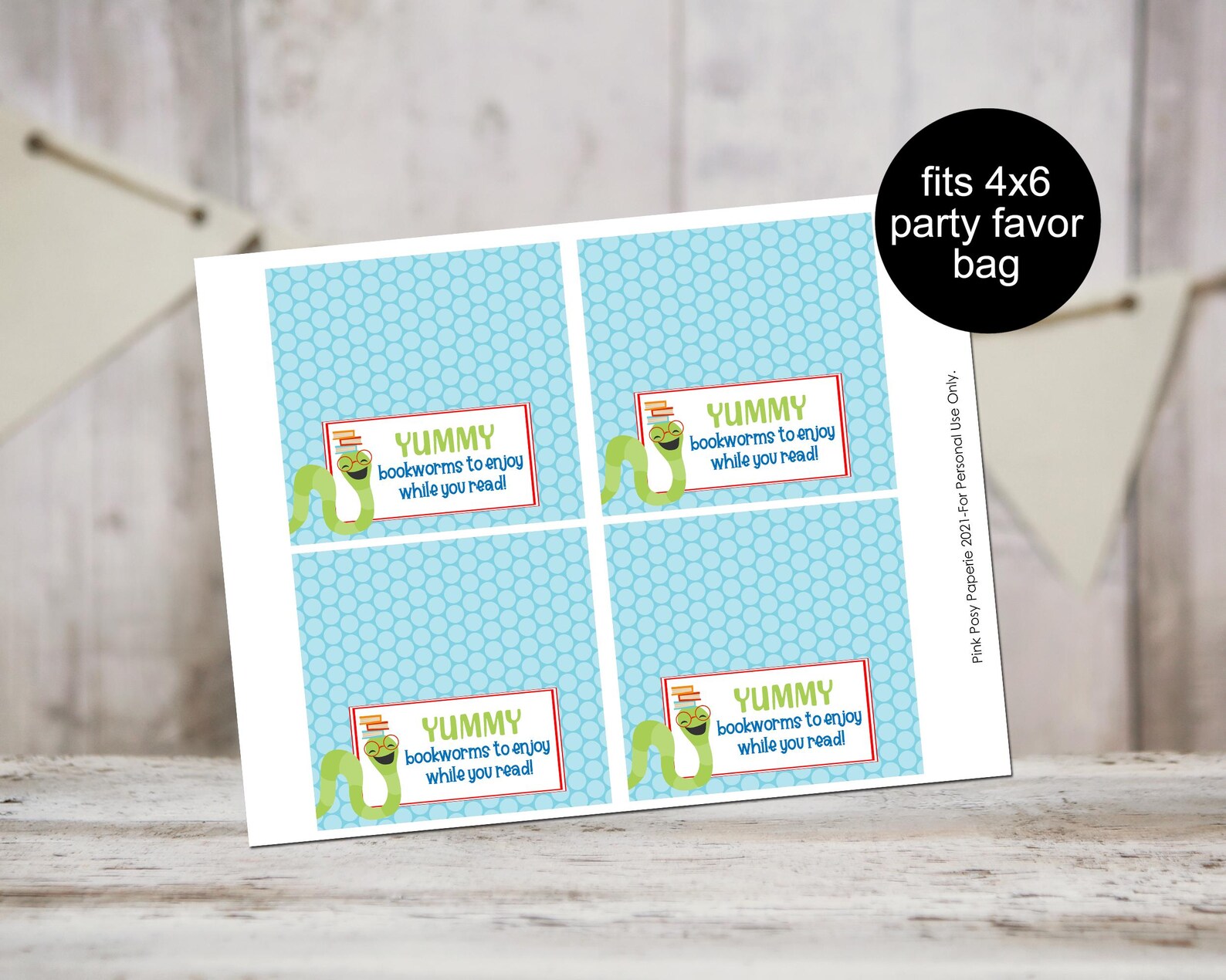 Bookworm Toppers, School Treat Bag Favors, Back to School Treats ...