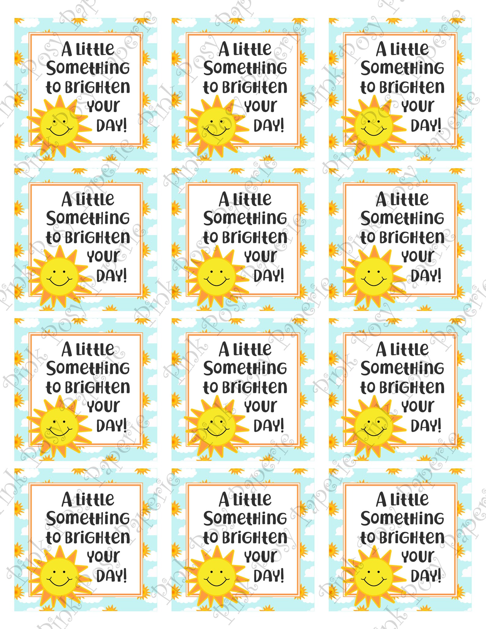Sunshine Gift Tags Something to Brighten Your Day Get Well - Etsy