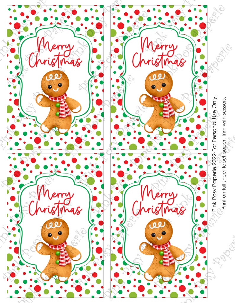Christmas Juice Pouch Labels Gingerbread Labels Christmas - Etsy