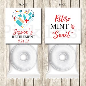Editable Retirement Mint Favors, Retire Mint, Custom Mints, Nurse ...